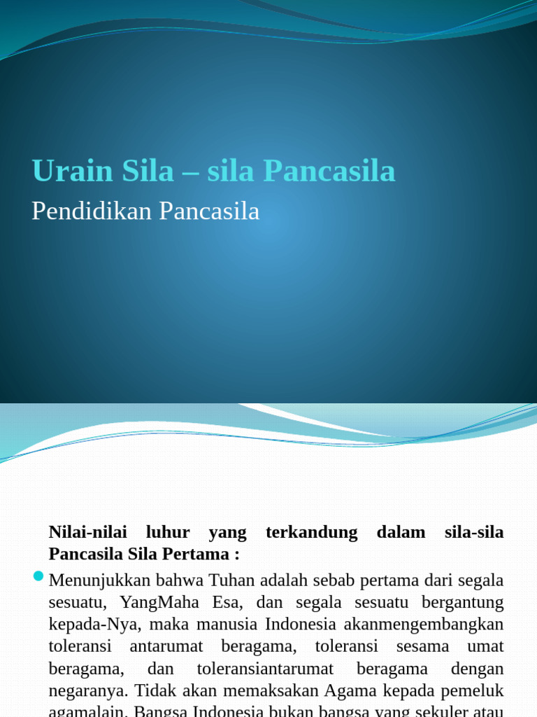 Uraian Sila Sila Pancasila | PDF