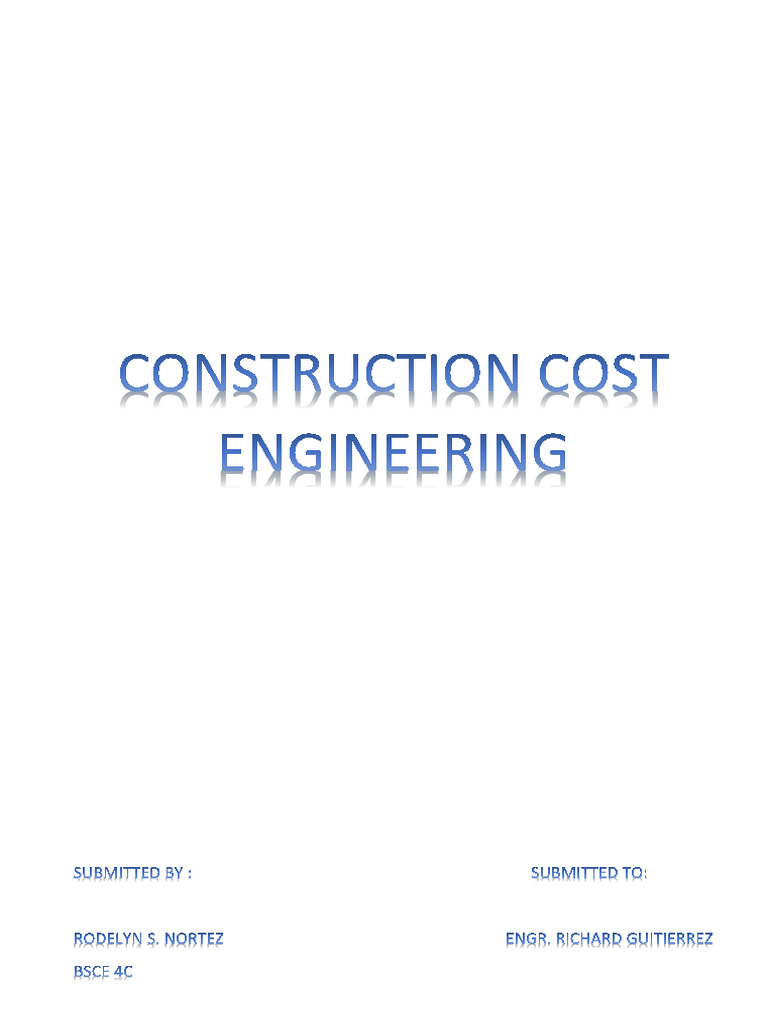 Construction Cost Engineering | PDF