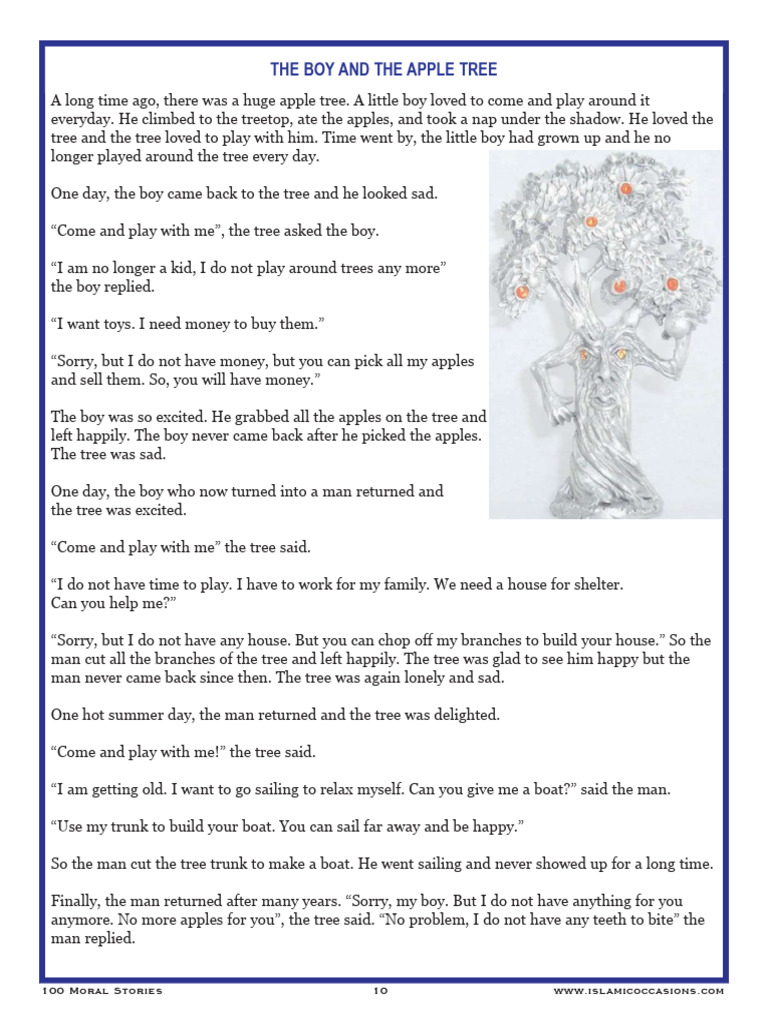The Boy and the Apple Tree Story | PDF