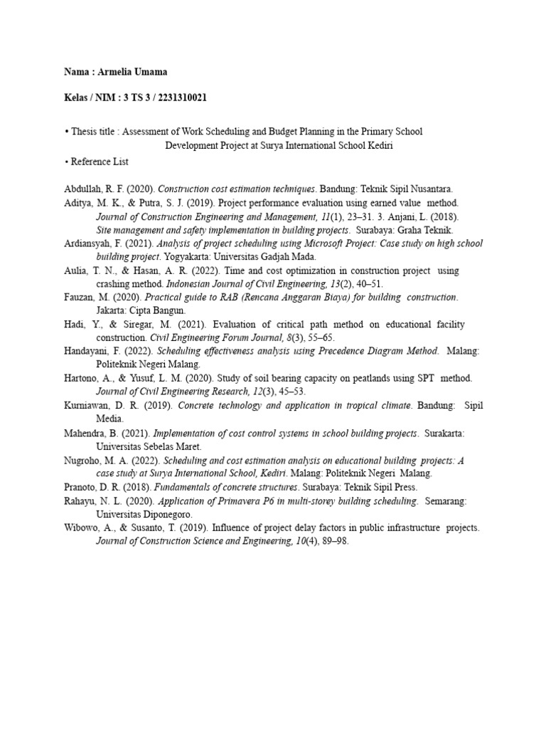 05 - Armelia Umama - 3TS3 - Reference List | PDF