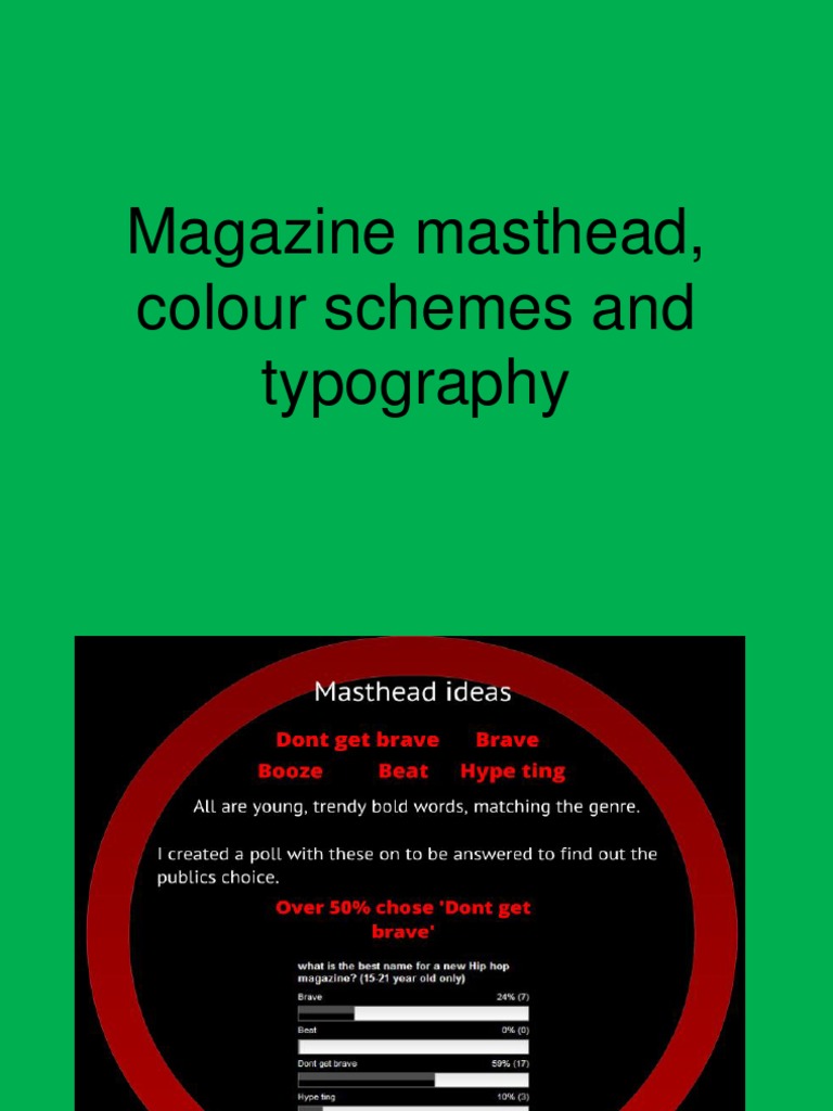 Magazine Masthead Colour Schemes and Typography | PDF