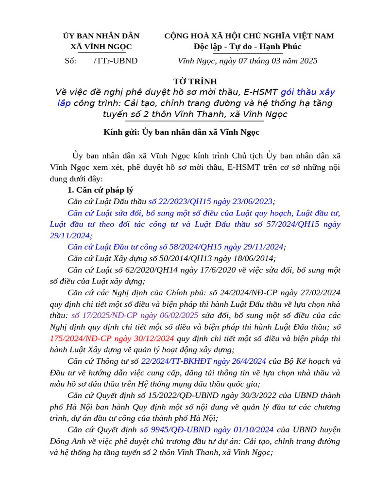 TTR Phe Duyet E-HSMT - Tuyen 2 Vinh Thanh | PDF