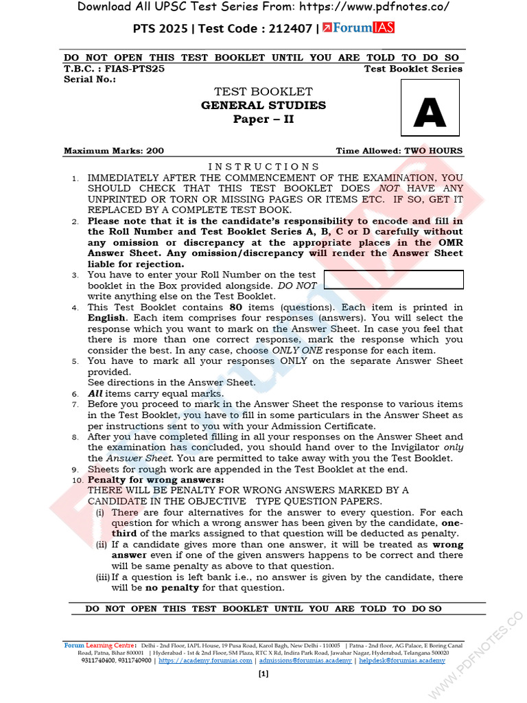 L2 PTS 2025 Csat 7Q | PDF | Genetics | Air Pollution