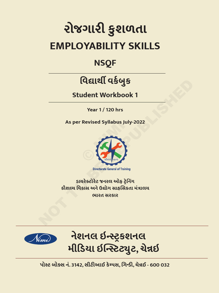 Employability Skills - Student Work Book - 1 | PDF