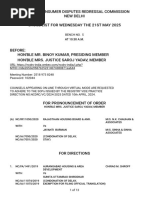 Cause List - NCDRC - 21 May 2025 | PDF
