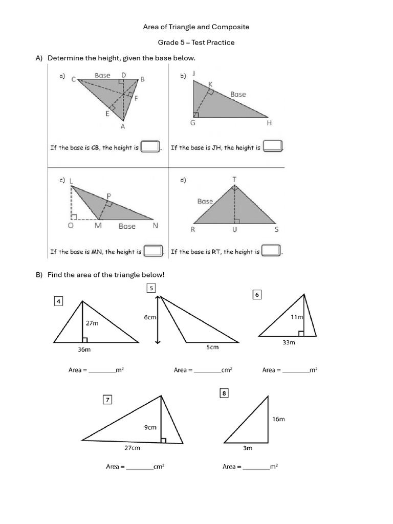 Area of Triangle and Composite | PDF