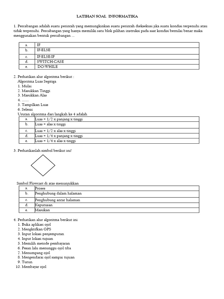 LATIHAN INFORMATIKA 2024 | PDF