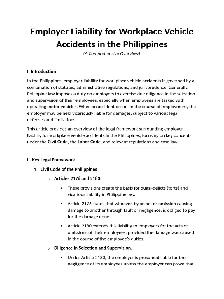 Employer Liability for Vehicle Accidents | PDF | Legal Liability ...