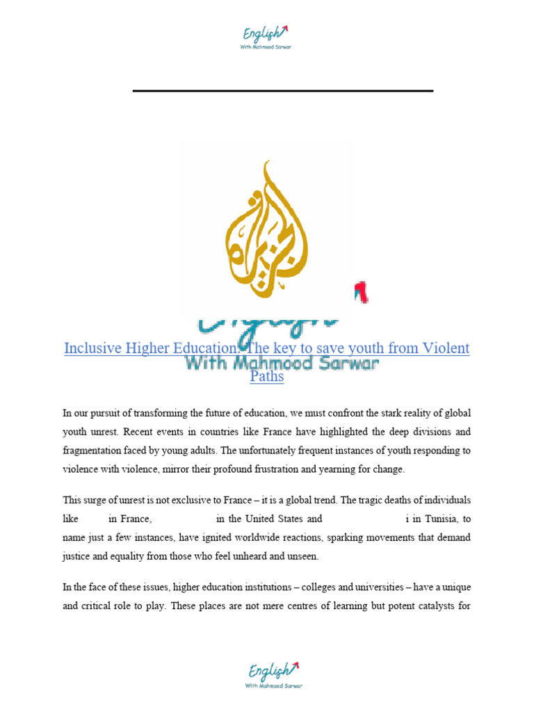 Paragraph Writing - Inclusive Higher Education | PDF | Violence