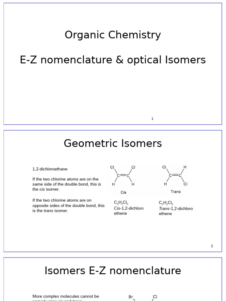 3 Organic Chemistry Optical Isomerism With Notes 2 | PDF | Chirality ...