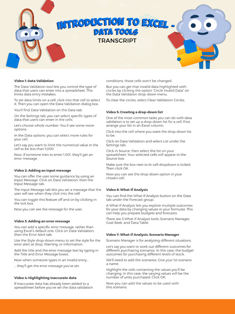TLMS 00550 - Introduction To Excel - Data Tools - IT Essentials ...