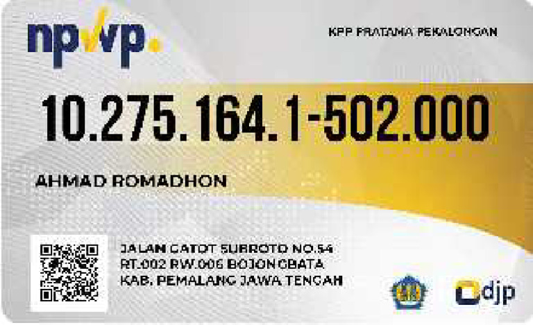 Template NPWP 2022 | PDF