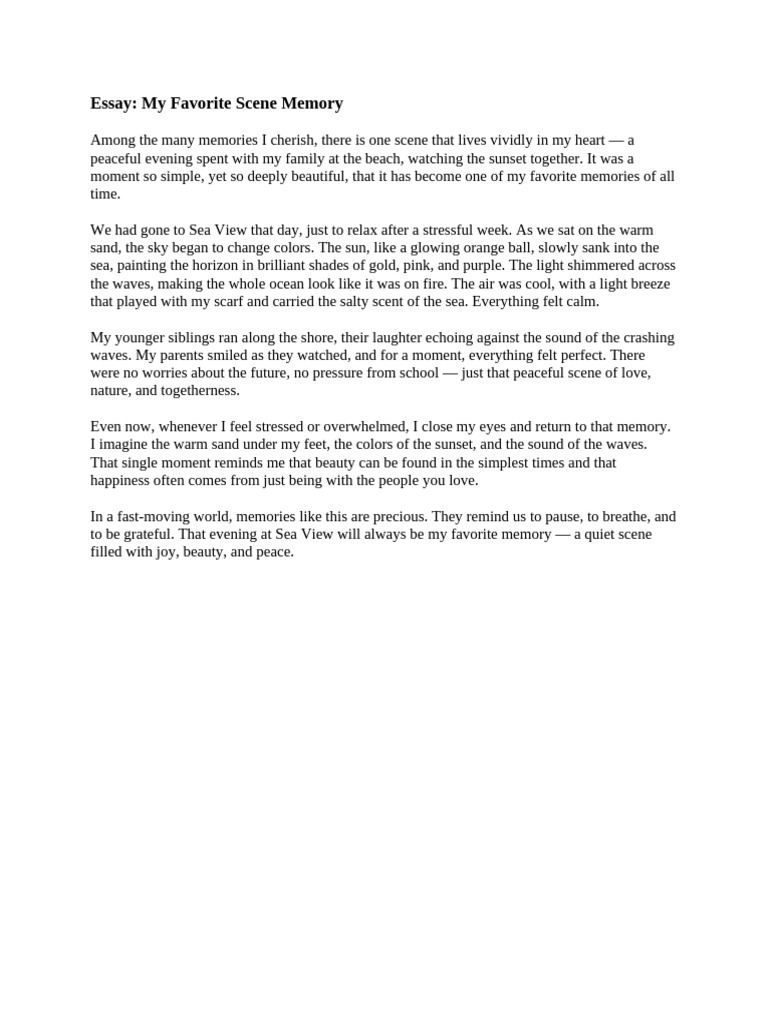 Faviorate Memory Essay | PDF