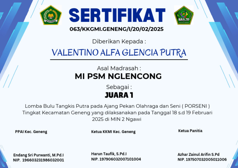 Copy of PIAGAM PENGHARGAAN (5) | PDF