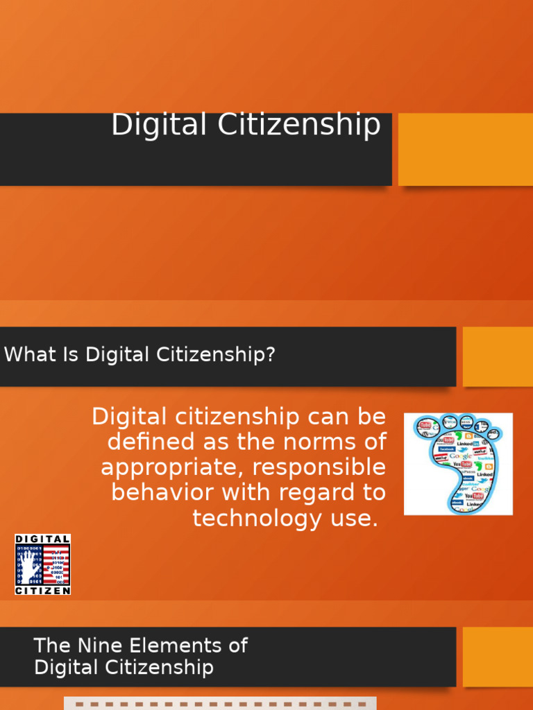 Digital Citizenship Powerpoint | PDF | Communication | Citizenship