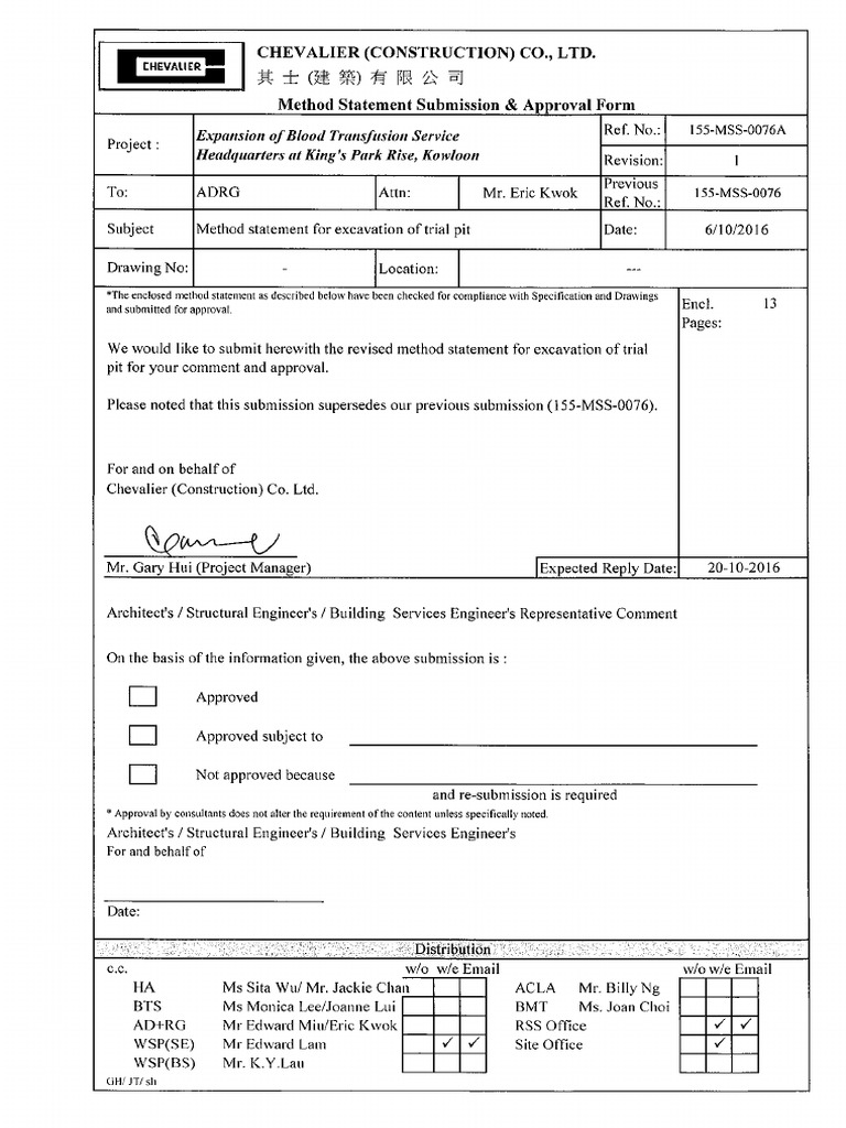 Method statement for excavation of Trial pit (1) | PDF