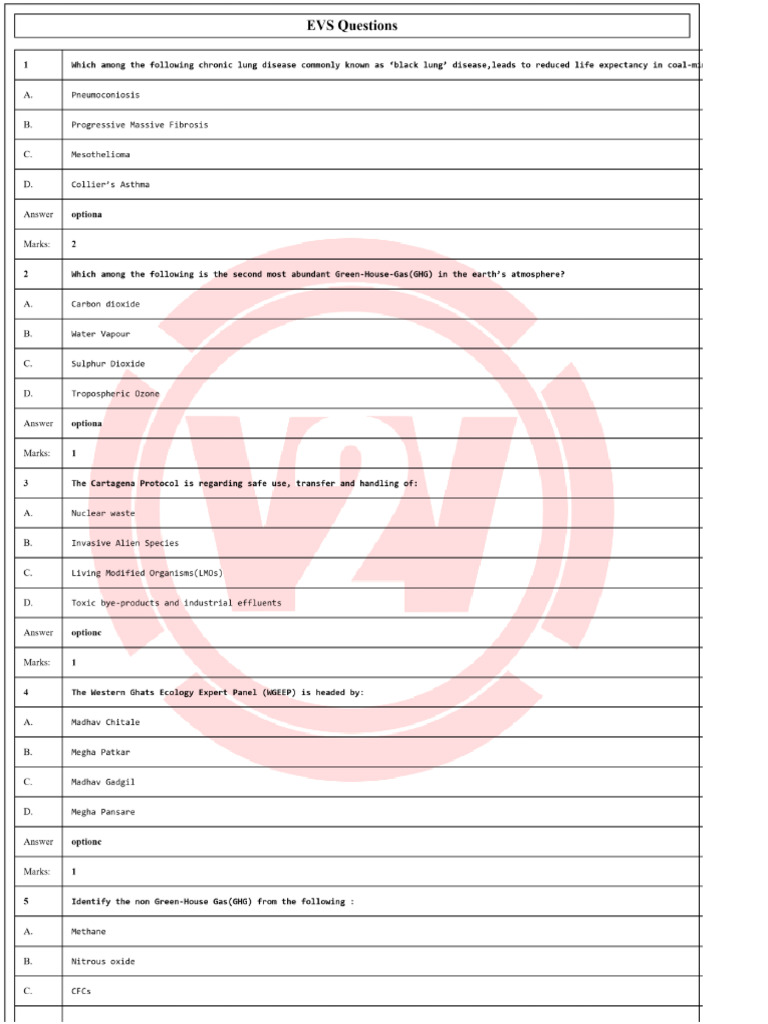 EVS 1000+ MCQ by V2V | PDF