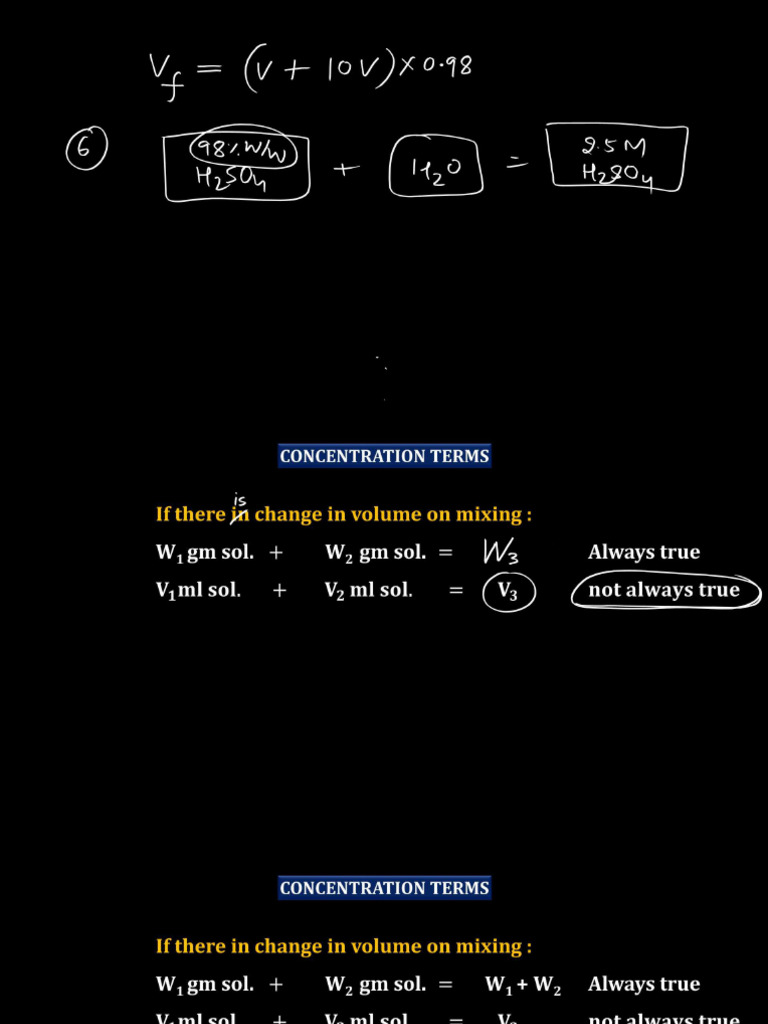 Concentration Terms - L-04 (Class Notes) - Volume Strength of H2o2 and ...