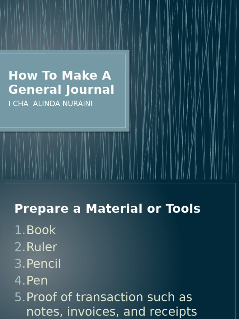 How To Make A General Journal | PDF