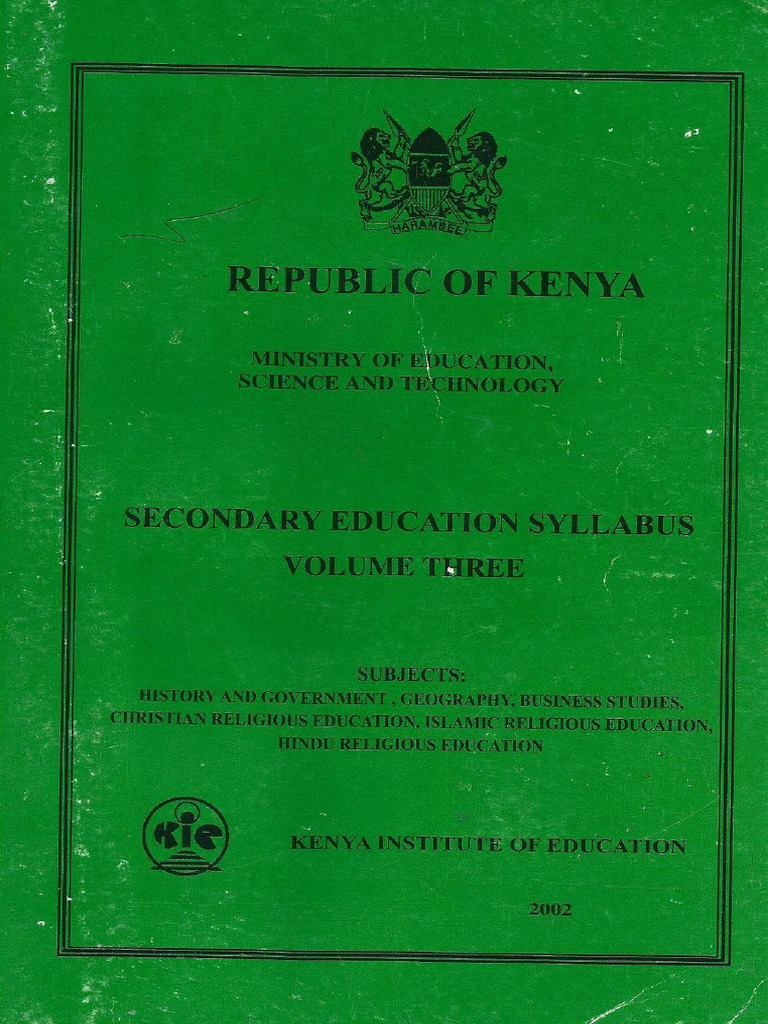 Kicd Syllabus 2002 Vol 3-1 | PDF | East Africa | Curriculum