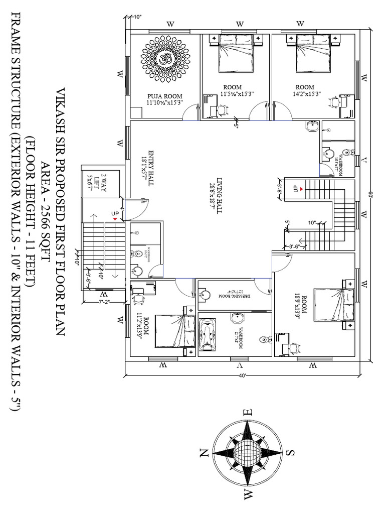 Vikash Sir Proposed First Floor Plan | PDF