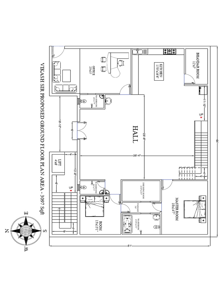 Vikash Sir Revised Ground Floor Plan | PDF