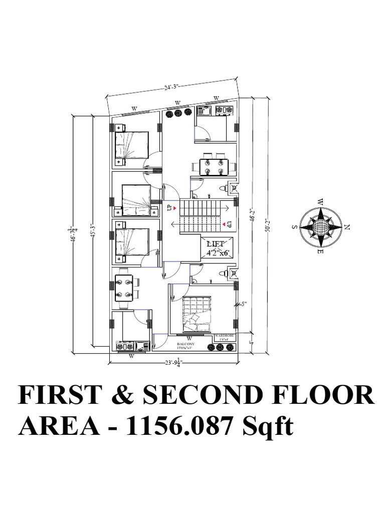 Dwarka First & Second Floor Plan With Furniture | PDF