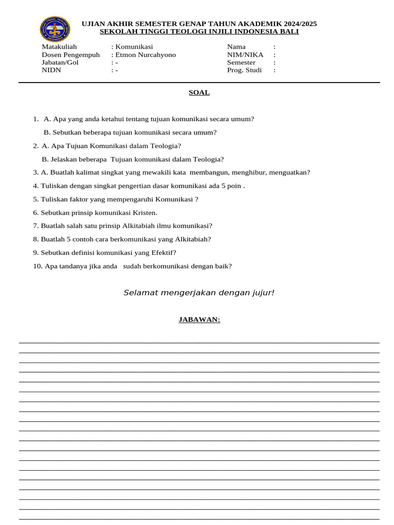 UAS Komunikasi (Tugas Mandiri) | PDF