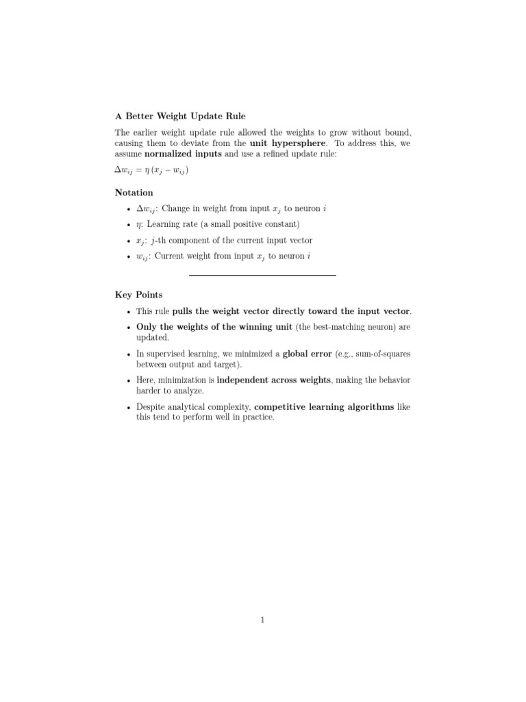 Improved Weight Update Rule | PDF