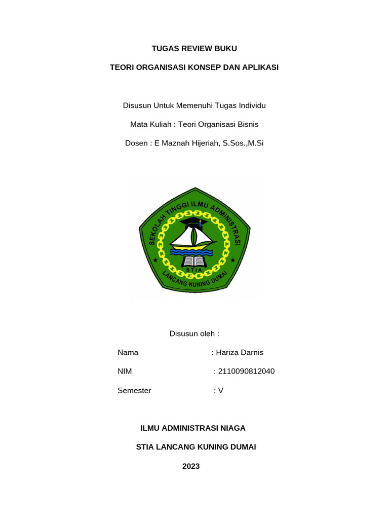 Review Buku Teori Organisasi 2023 | PDF