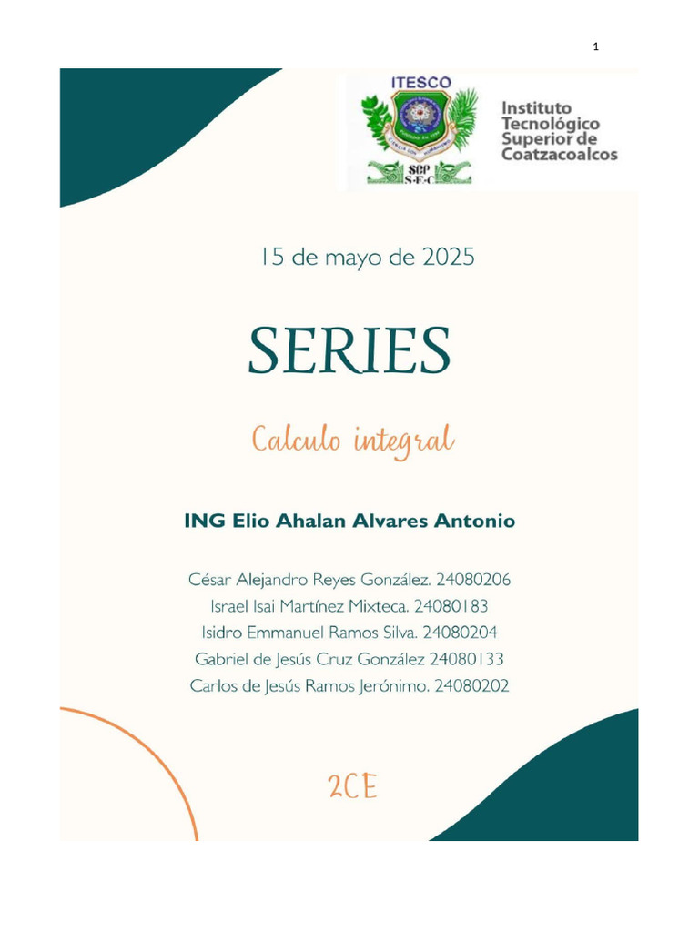 Series y Sucesiones en Cálculo Integral | PDF | Integral | Series ...
