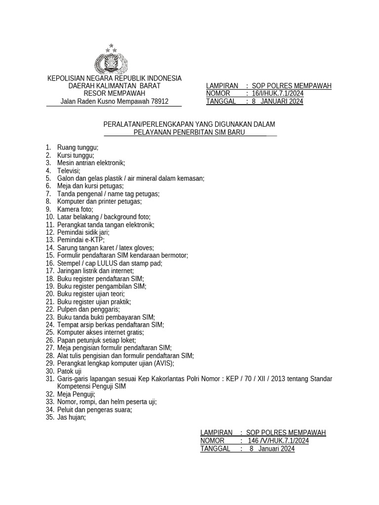 Sop Sim Baru 2023 | PDF