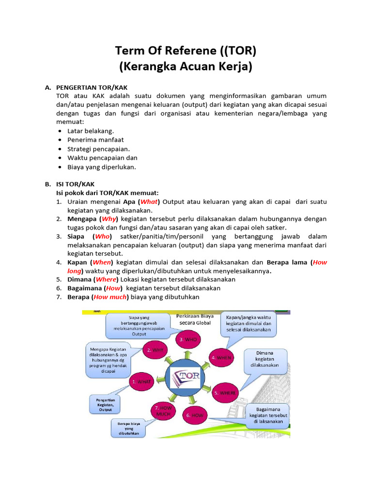 Pengertian Dan Tata Cara Pembuatan TOR | PDF