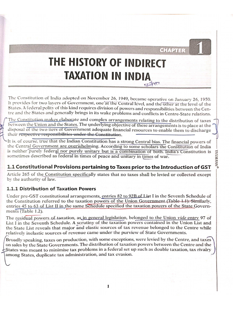 CH 1 History of Indirect Tax in India | PDF