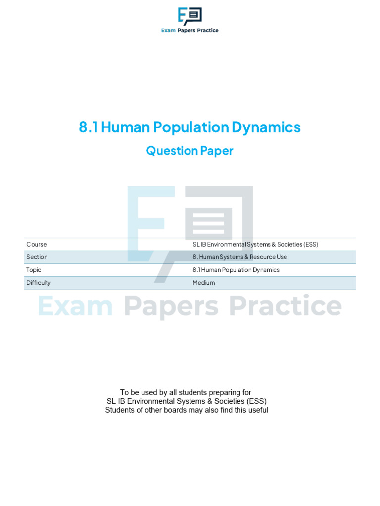8.1 Human Population Dynamics Topic Questions | PDF | World Population ...