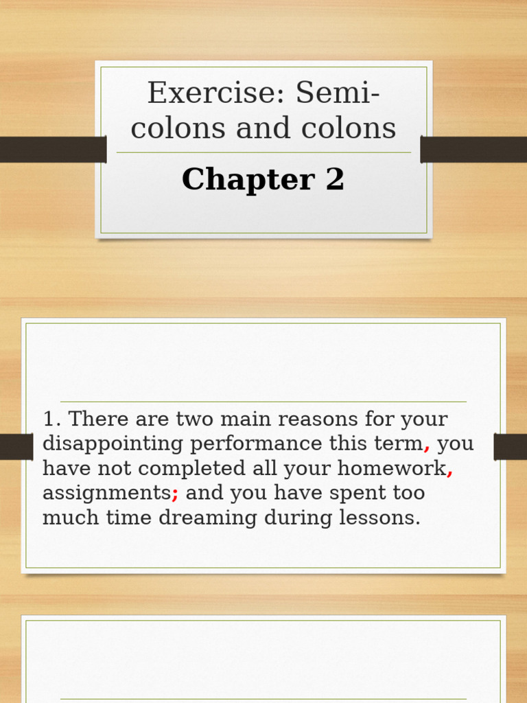 Exercise - Semi-Colons and Colons | PDF