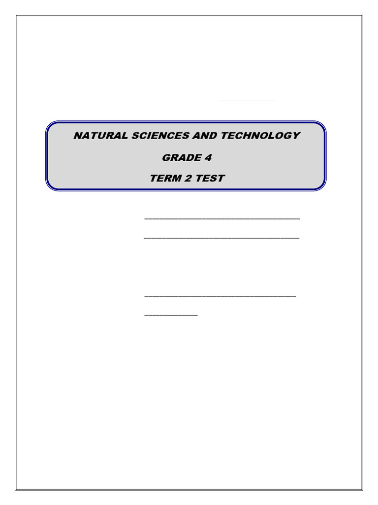 Grade 4 Natural Science Term 2 Test | PDF | Water | Liquids