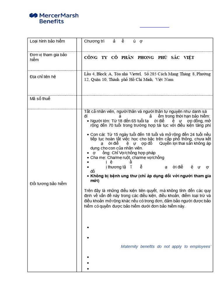 Benefit Table Manager 2023 | PDF