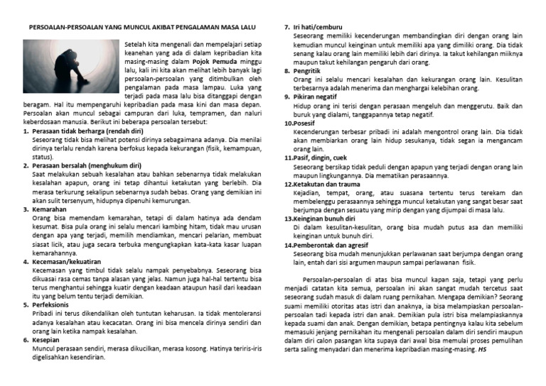 Persoalan Persoalan Yang Muncul Akibat Pengalaman Masa Lalu | PDF