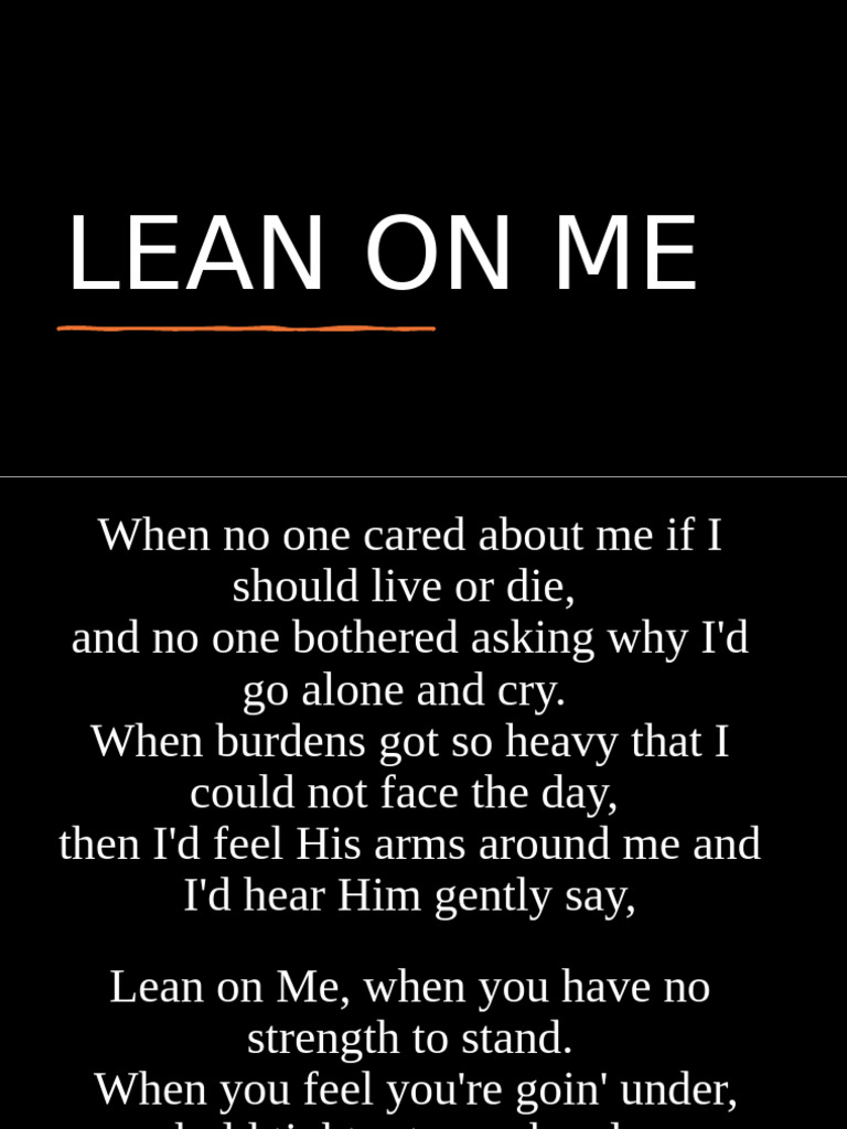 Lean On Me - Church Choir | PDF