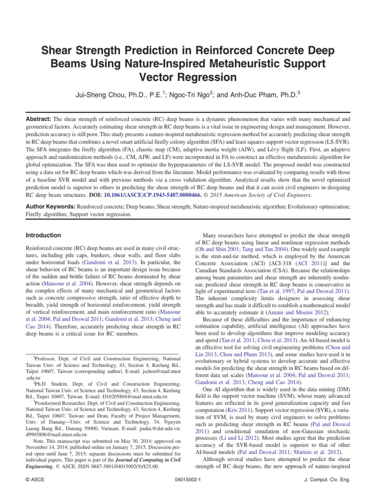 10 - 2016 - Shear Strength Prediction in Reinforced Concrete Deep Beams Using Nature-Inspired ...