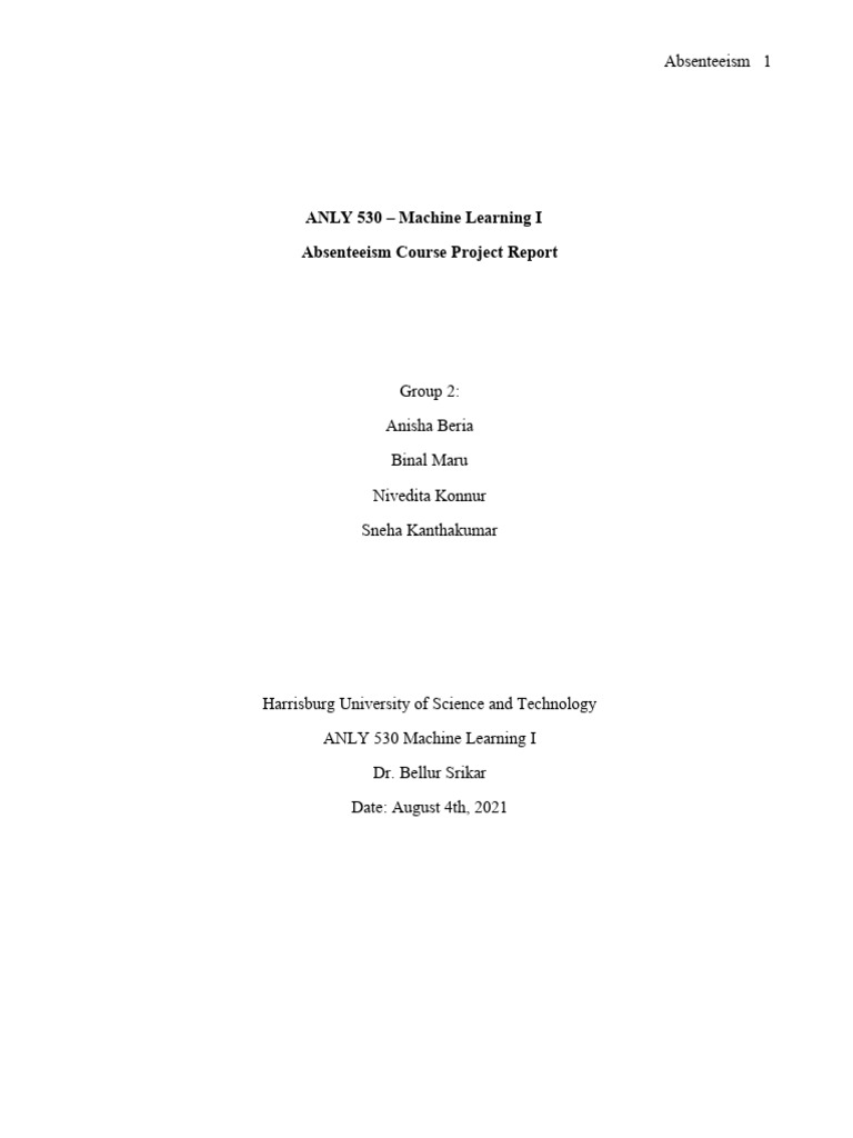 Anly 530- Final Project Report | PDF | Support Vector Machine | Multivariate Statistics