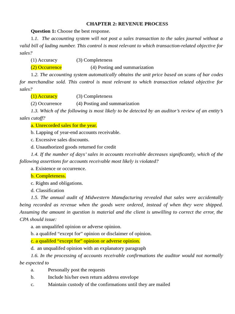 Revenue Process Internal Controls Analysis | PDF | Invoice | Internal ...