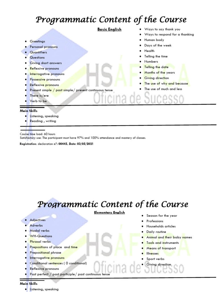 Conteúdos Programáticos ING-2021 | PDF | Verb | English Language