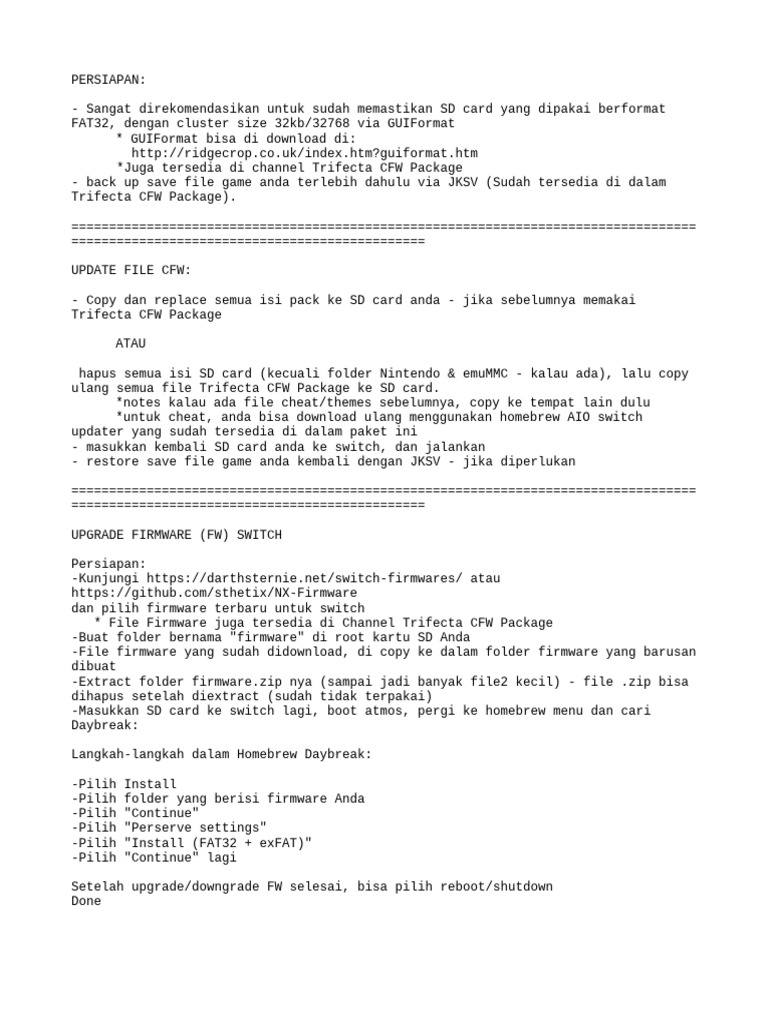Cara Update File CFW, Firmware | PDF