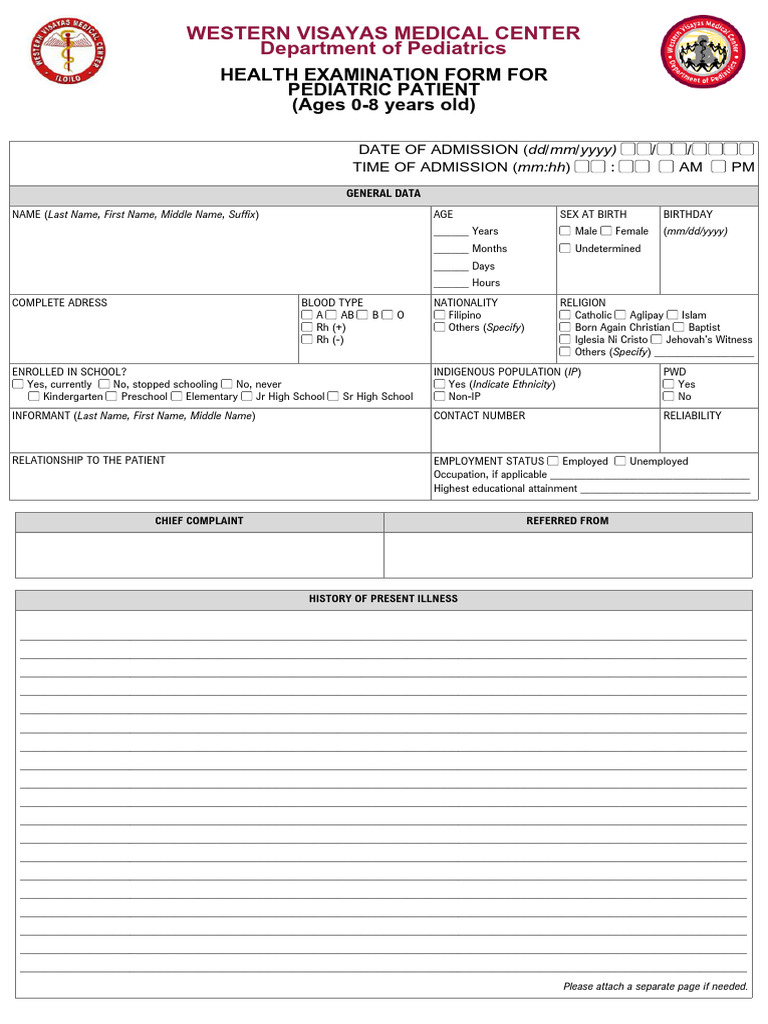 Health Examination Form 1 | PDF | Medical Specialties | Clinical Medicine