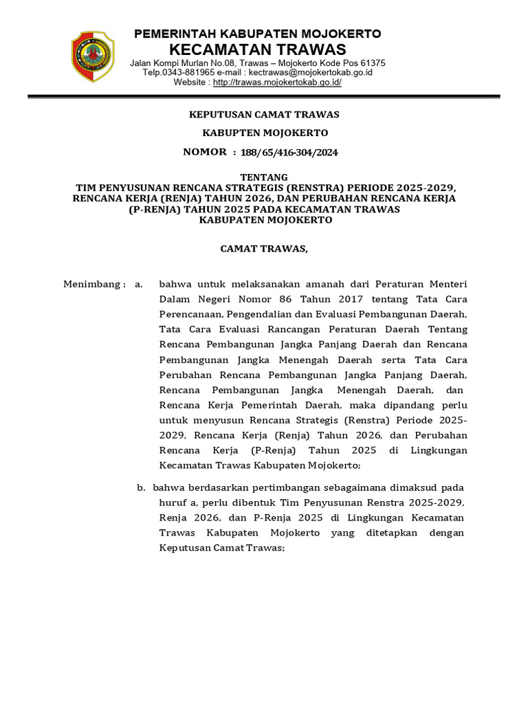 Tim Penyusun Renstra dan Renja 2025 | PDF