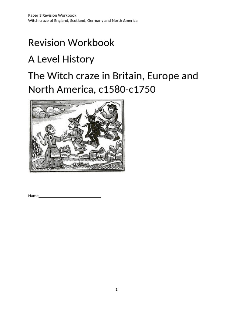 Witch Craze Revision Workbook for A Level | PDF | Scientific Method ...