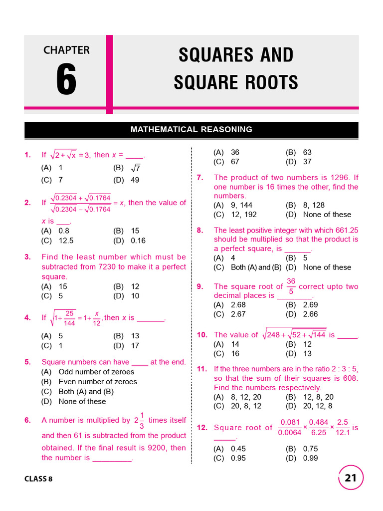 Square Square Root Cube and Cube Root Worksheet | PDF | Square Root ...