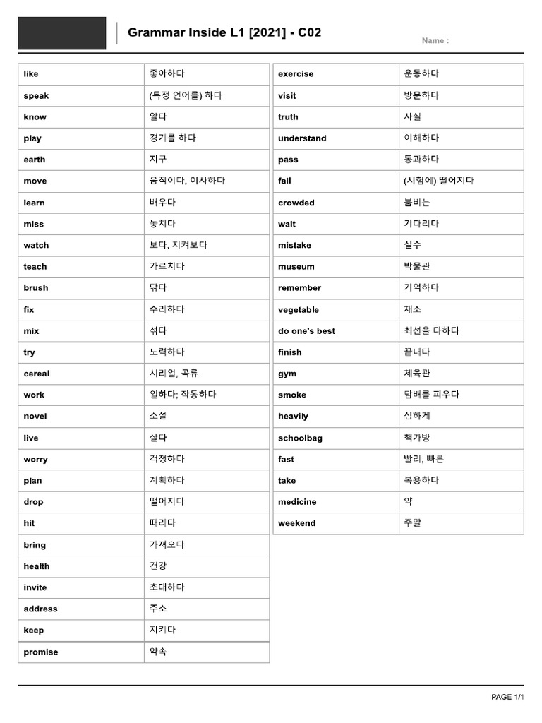Grammar Inside L1 (2021) - C02 | PDF